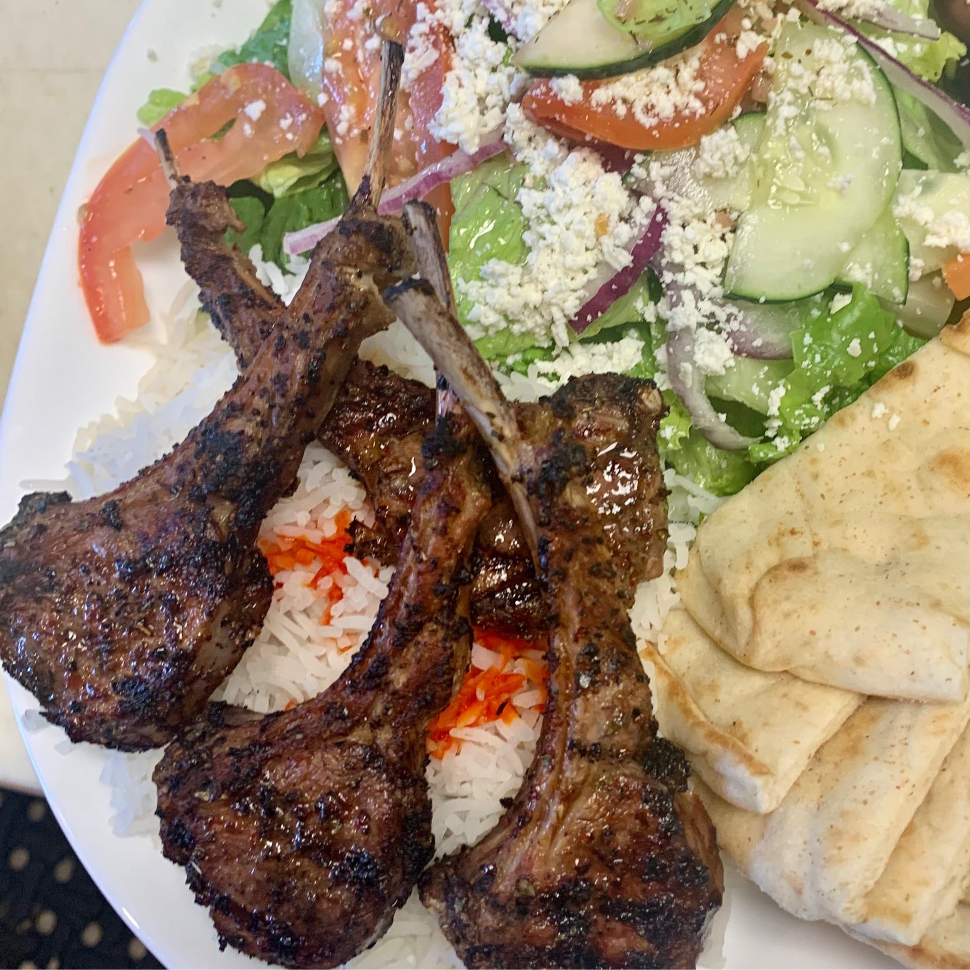 Rack of Lamb Plate | Greek Corner Cafe