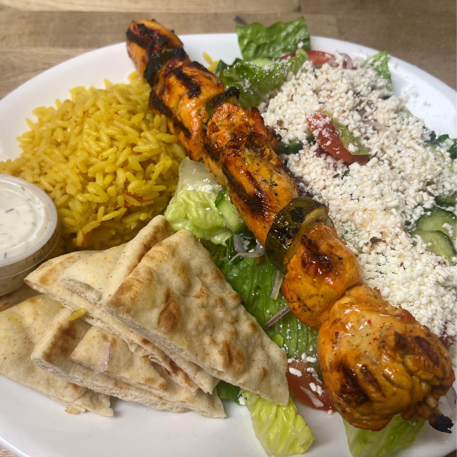 Chicken Kabob Plate | Greek Corner Cafe